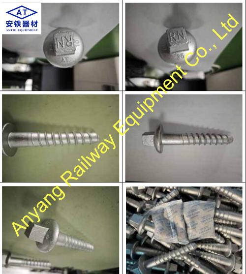 M22×135 Railroad Sleeper Screw Spikes for Sale--Railway Rail Fastening ...