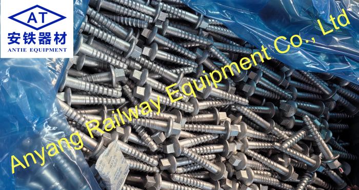 M22×135 Railroad Sleeper Screw Spikes for Sale--Railway Rail Fastening ...